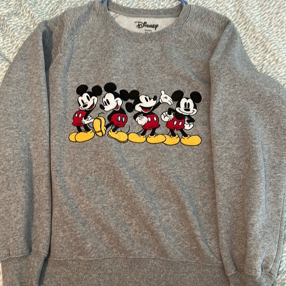 Disney | Sweaters | Disney Mickey Mouse Mood Gray Sweatshirt | Poshmark